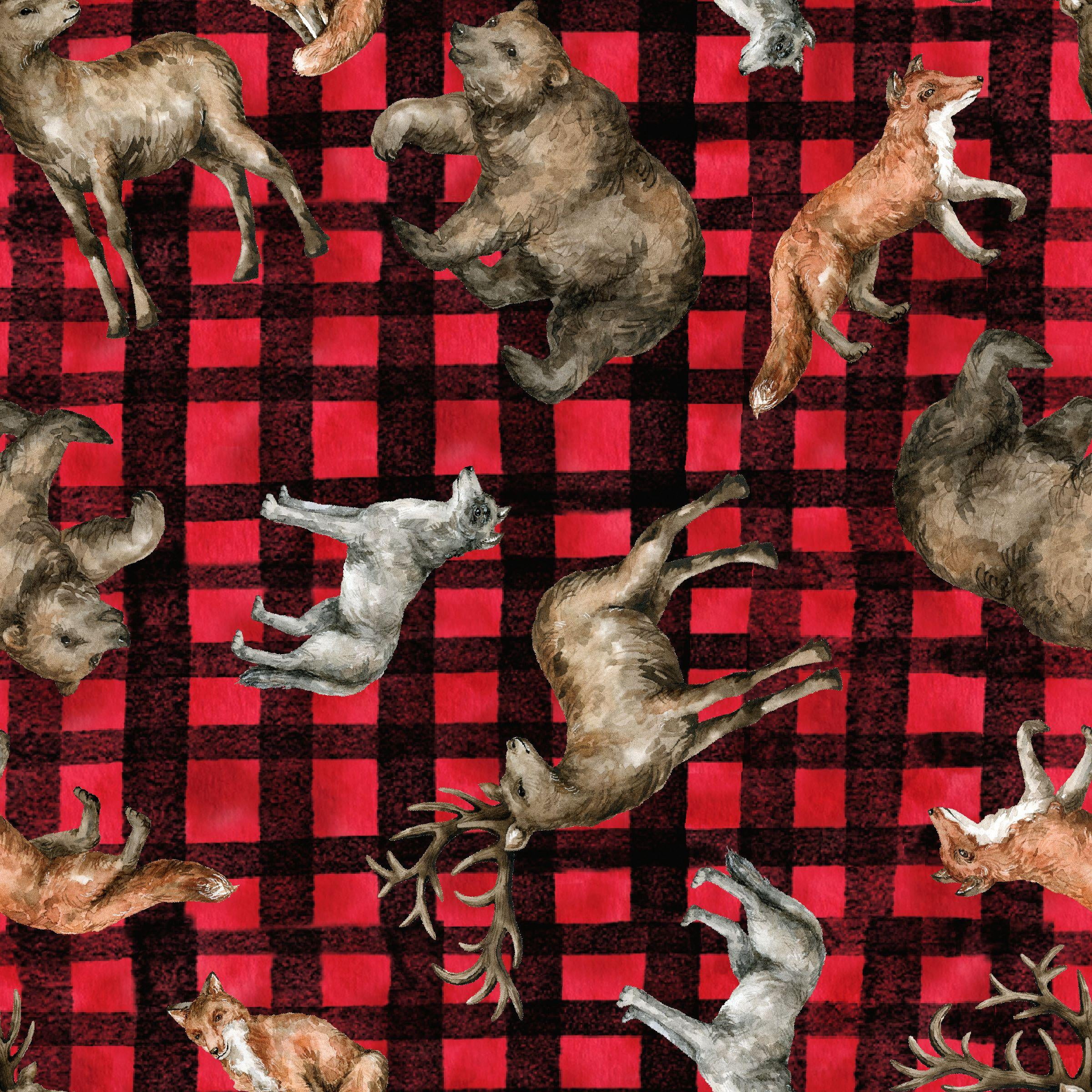 Fabric Editions 36" x 42" Cotton Animal Plaid 1 Yard Precut Sewing ...