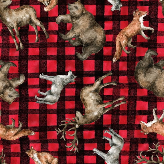 Fabric Editions 36" x 42" Cotton Animal Plaid 1 Yard Precut Sewing ...