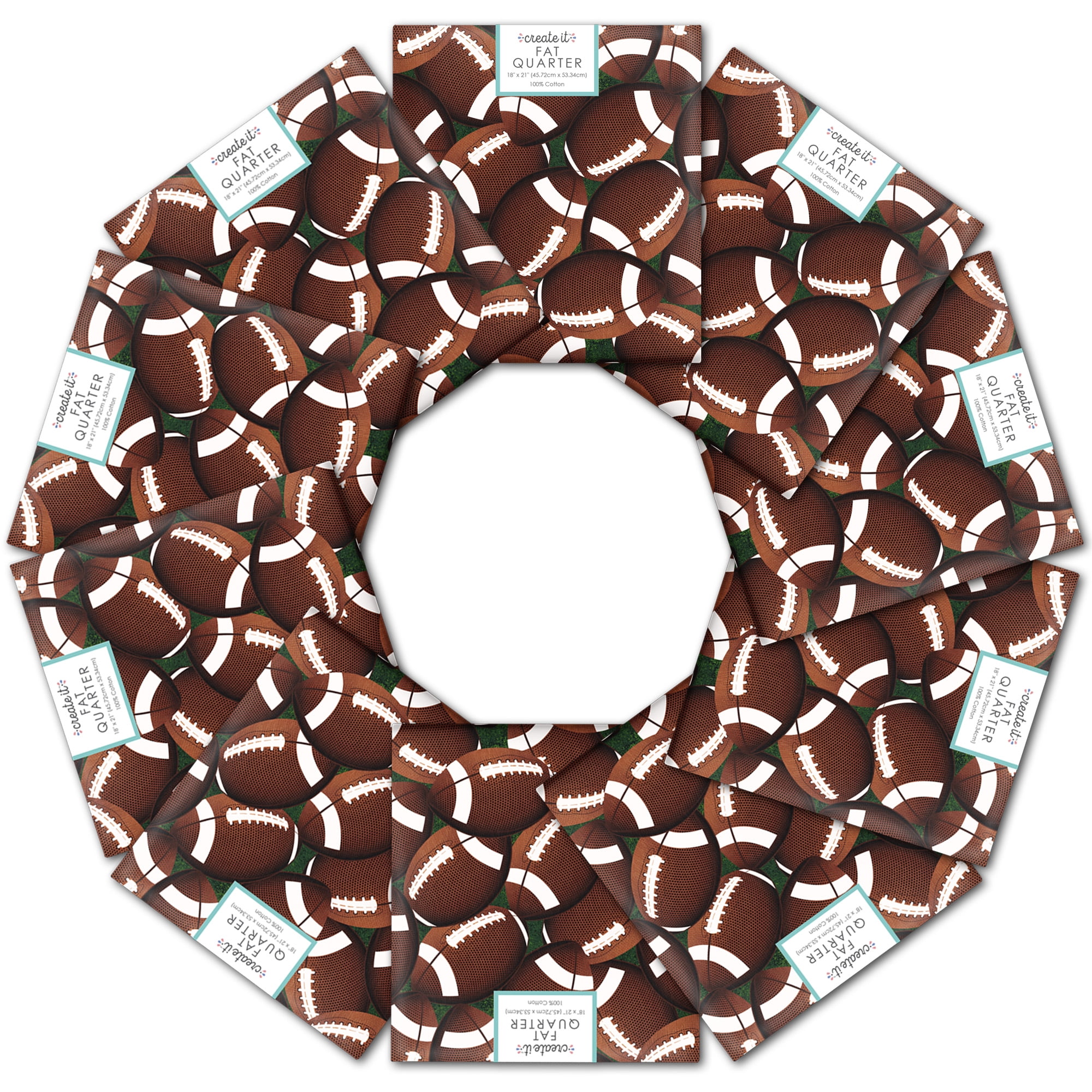 Fabric Editions Creative Cuts 18"x21" Cotton Football Precut Sewing ...