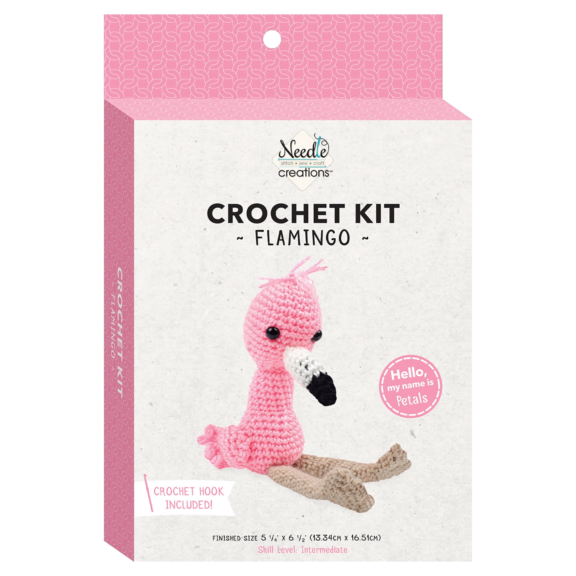 Fabric Editions Inc. Needle Creations Crochet Kit Flamingo, Pink 1 ...