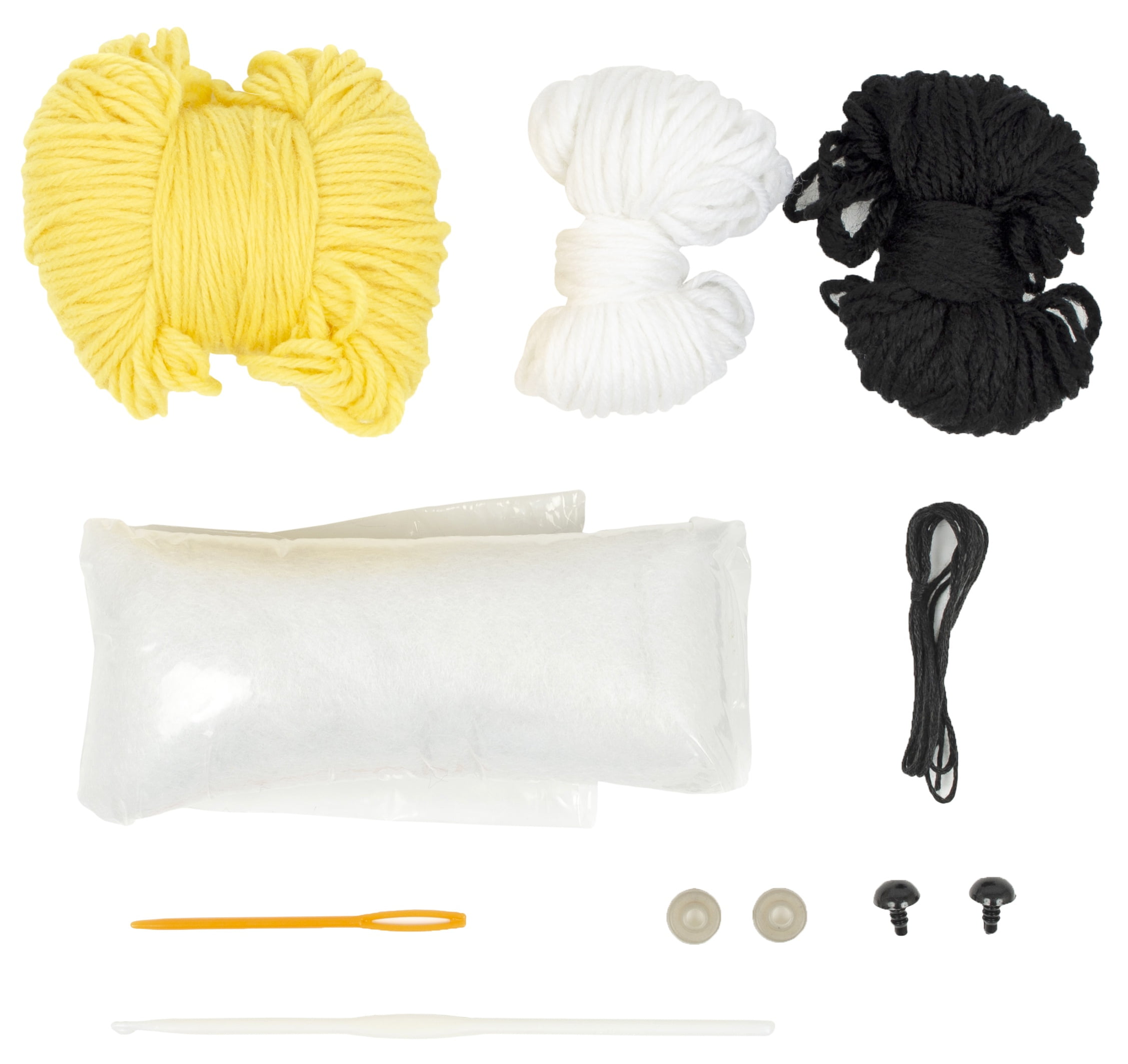 Fabric Editions Needle Creations Yarn Crochet Kit - Bee - Walmart.com