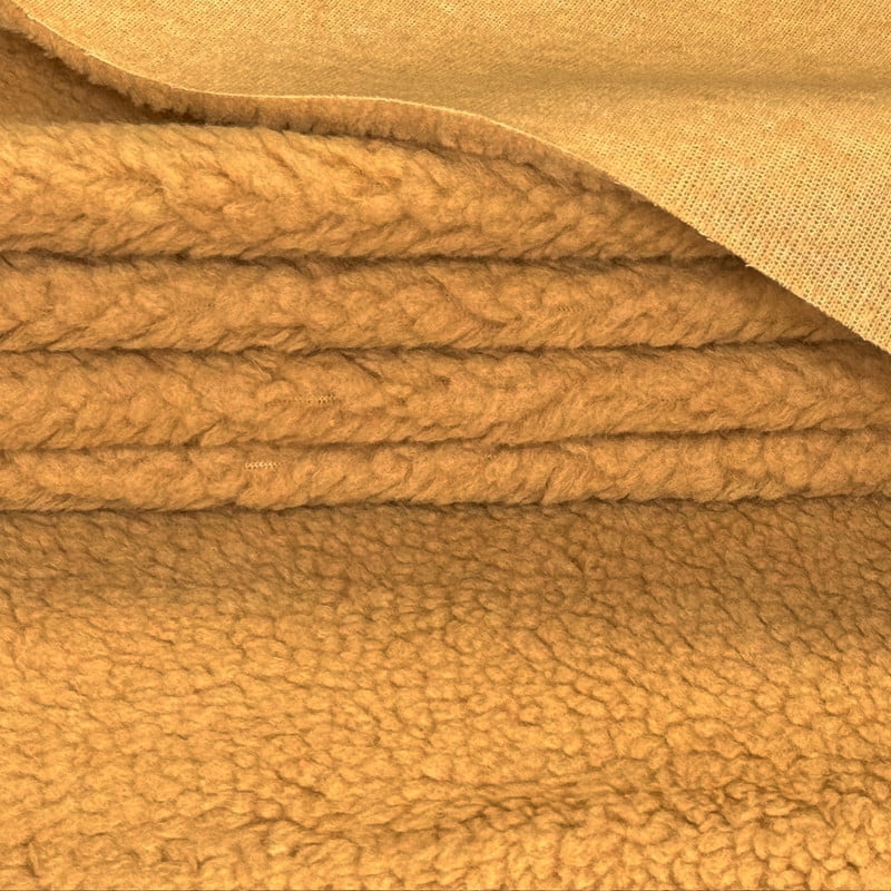 Heavy Duty Sherpa Sheep Skin Faux Fur Fabric, Light Camel, 60" Wide ...