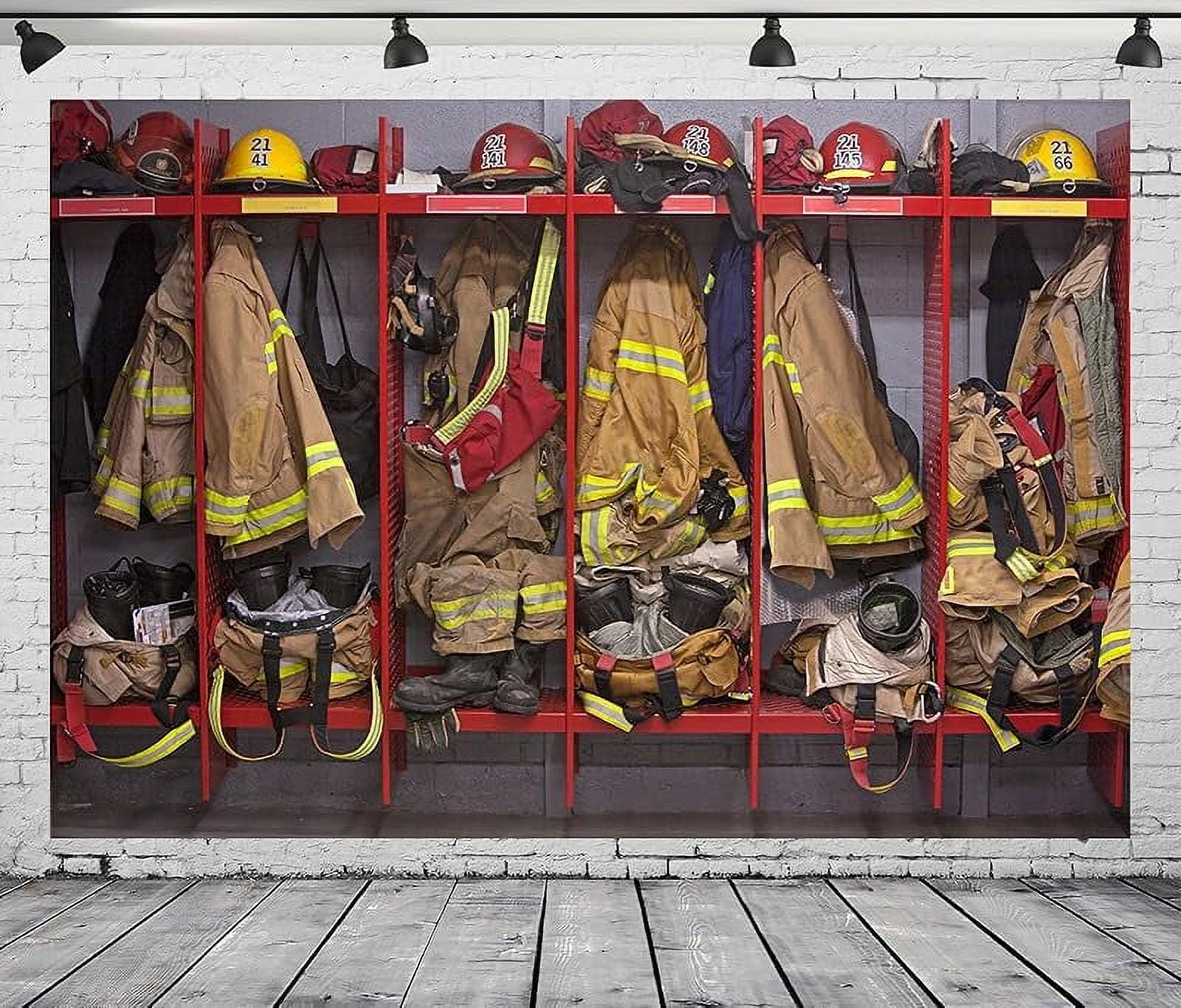 Fabric Firefighter Locker Room Backdrop for Photography Fire Station ...