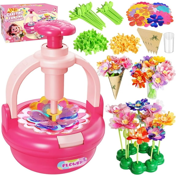 Fabric Flower Bouquets Toys, DIY Flower Making Kit for Kids 3 4 5 6 7 8 ...