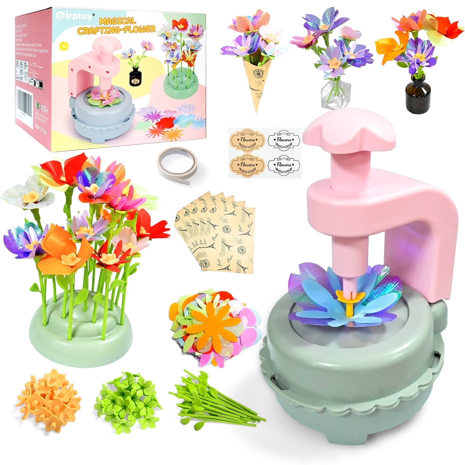 Fabric Flower Craft Kit for Girls, DIY Bouquet Making Toys, Birthday ...