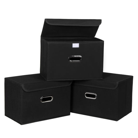 Fabric Foldable Collapsible Storage Cube Bin Organizer Basket With Lid ...