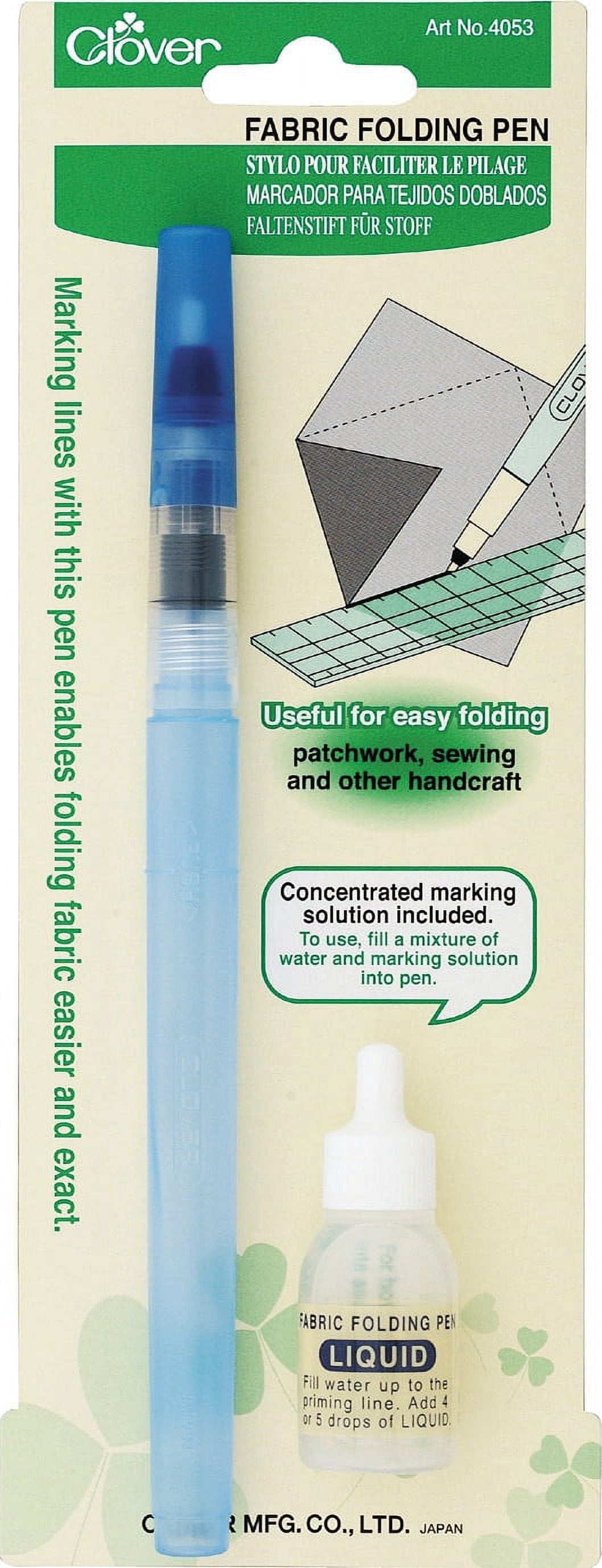 Clover Fabric Folding Pen + Marking Solution, Easy Fabric Folding ...
