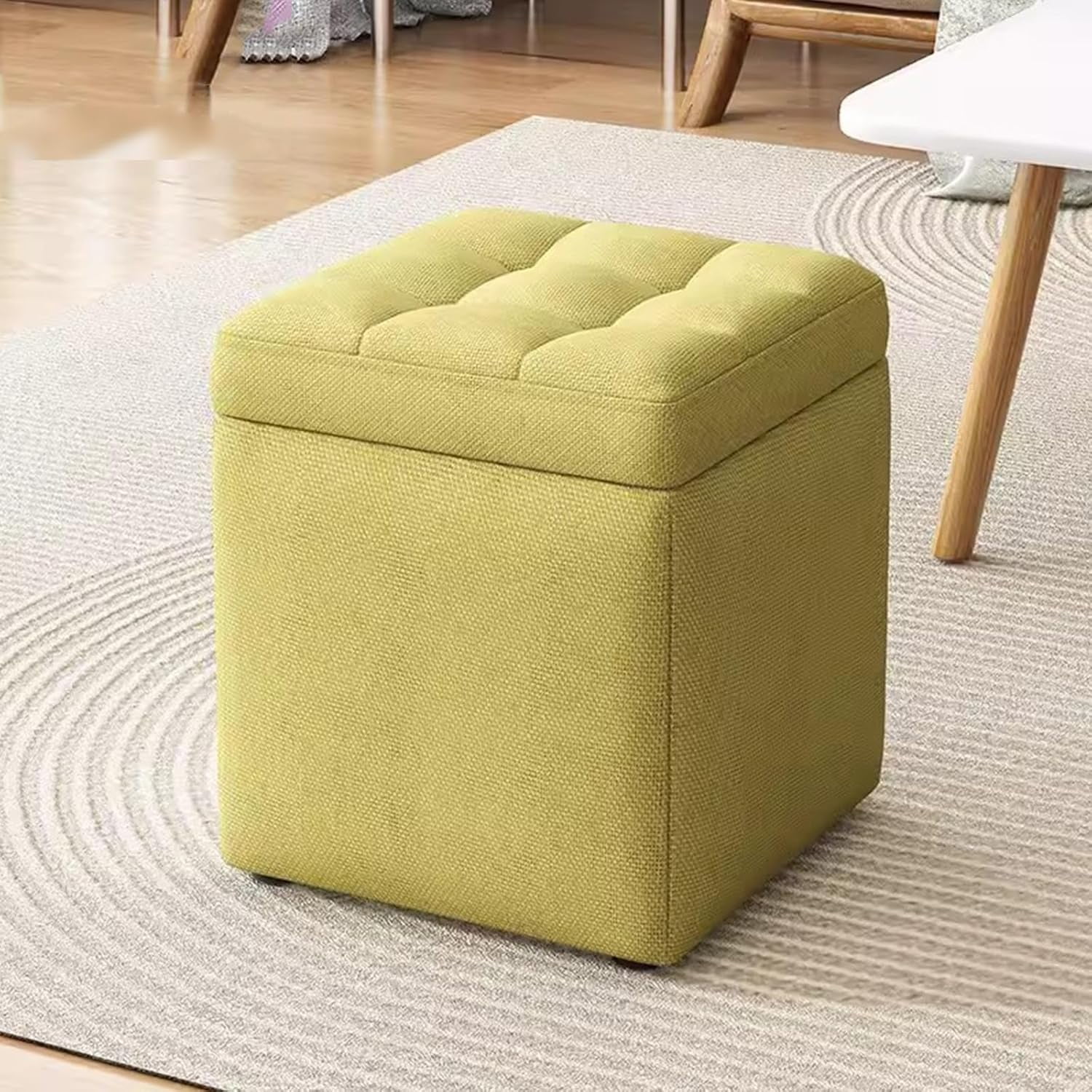 Fabric Footrest Ottoman,30x30x35cm Coffee Table Short Stool,Storage ...