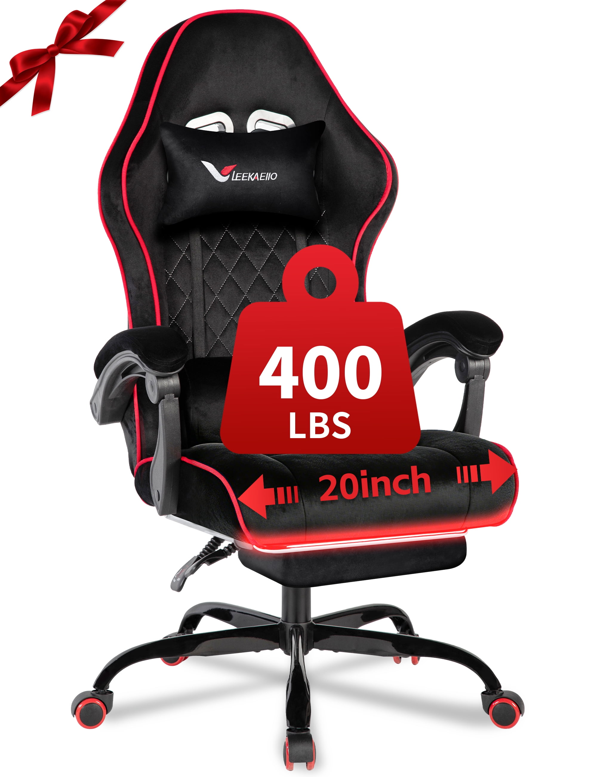 Leekaeiio Fabric Gaming Chair for Adults, Ergonomic Reclining Seat with ...