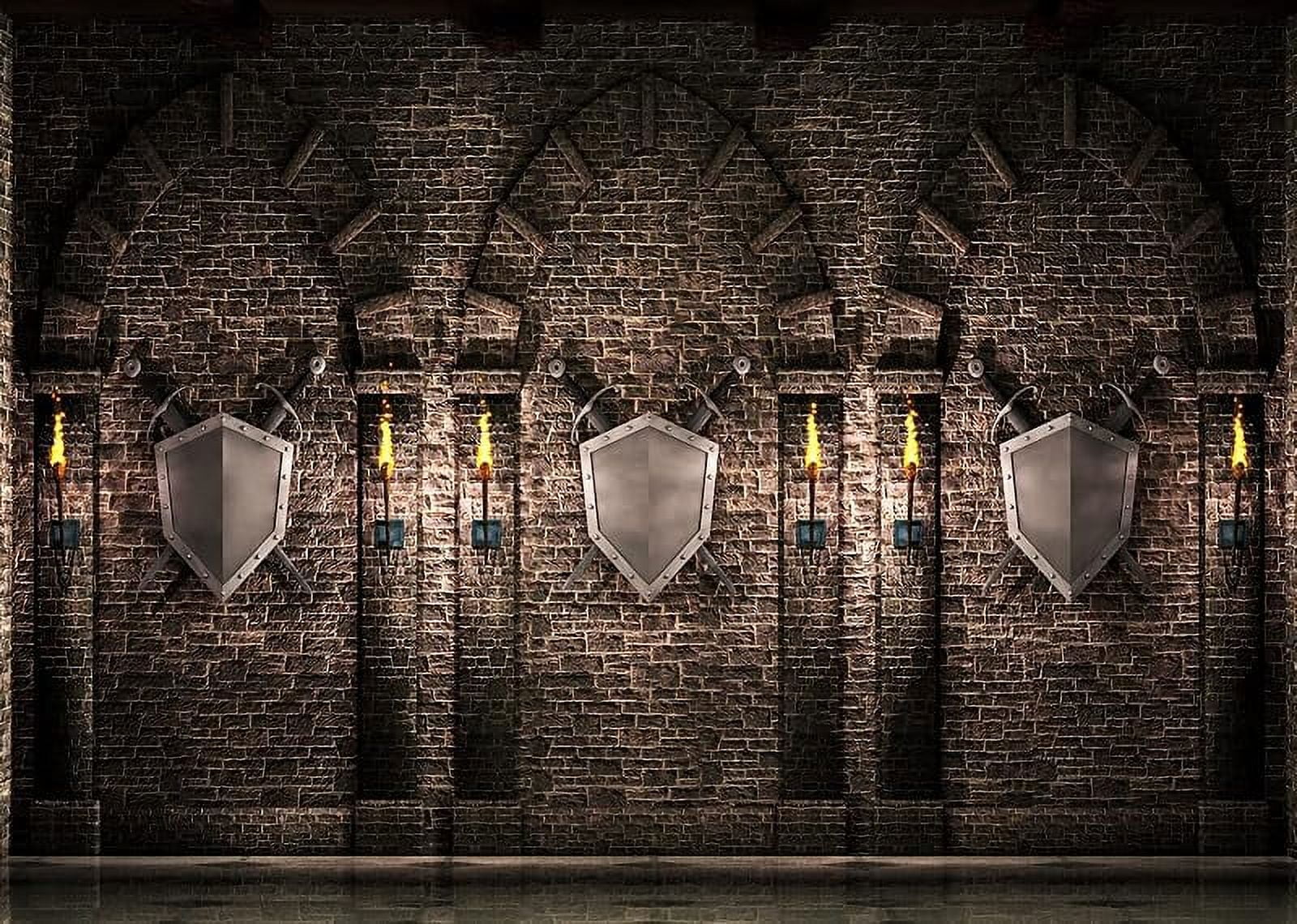 Fabric Gothic Castle Backdrop Medieval Castle Ancient Brick Stone Wall ...