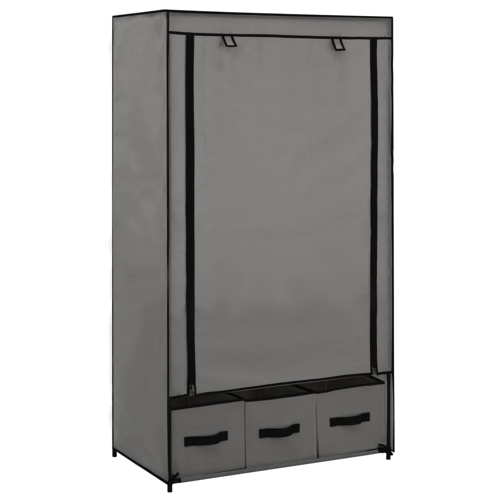 Fabric Gray Wardrobe Organizer 34.3x19.3x62.6 - Spacious Storage ...