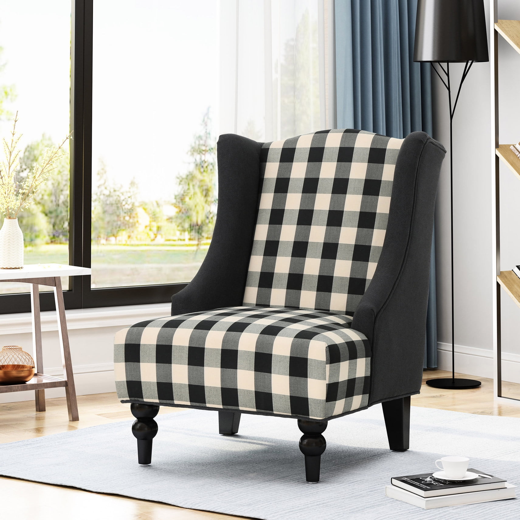 Fabric High-Back Club Chair | Traps Heat and Shields from Drafts in Any Room | Smooth Upholstery ...