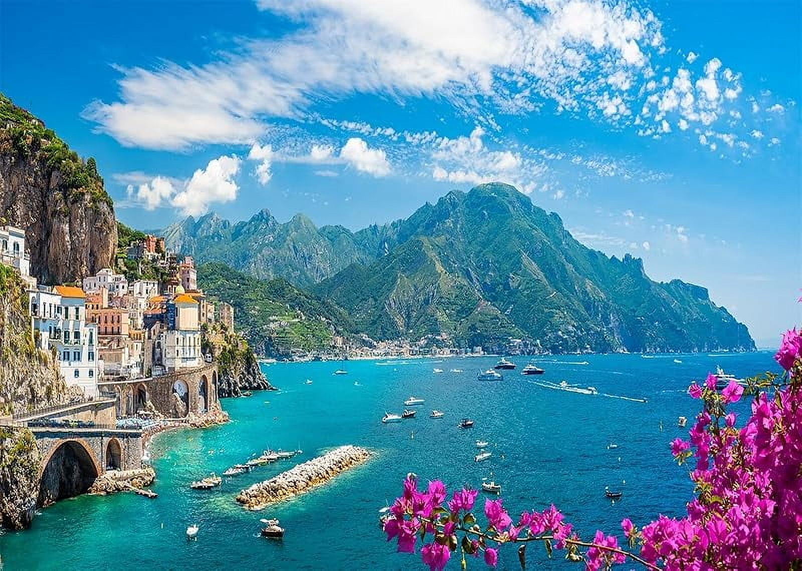 Fabric Italian Amalfi Coast Backdrop Italy Landscape Positano Coast ...