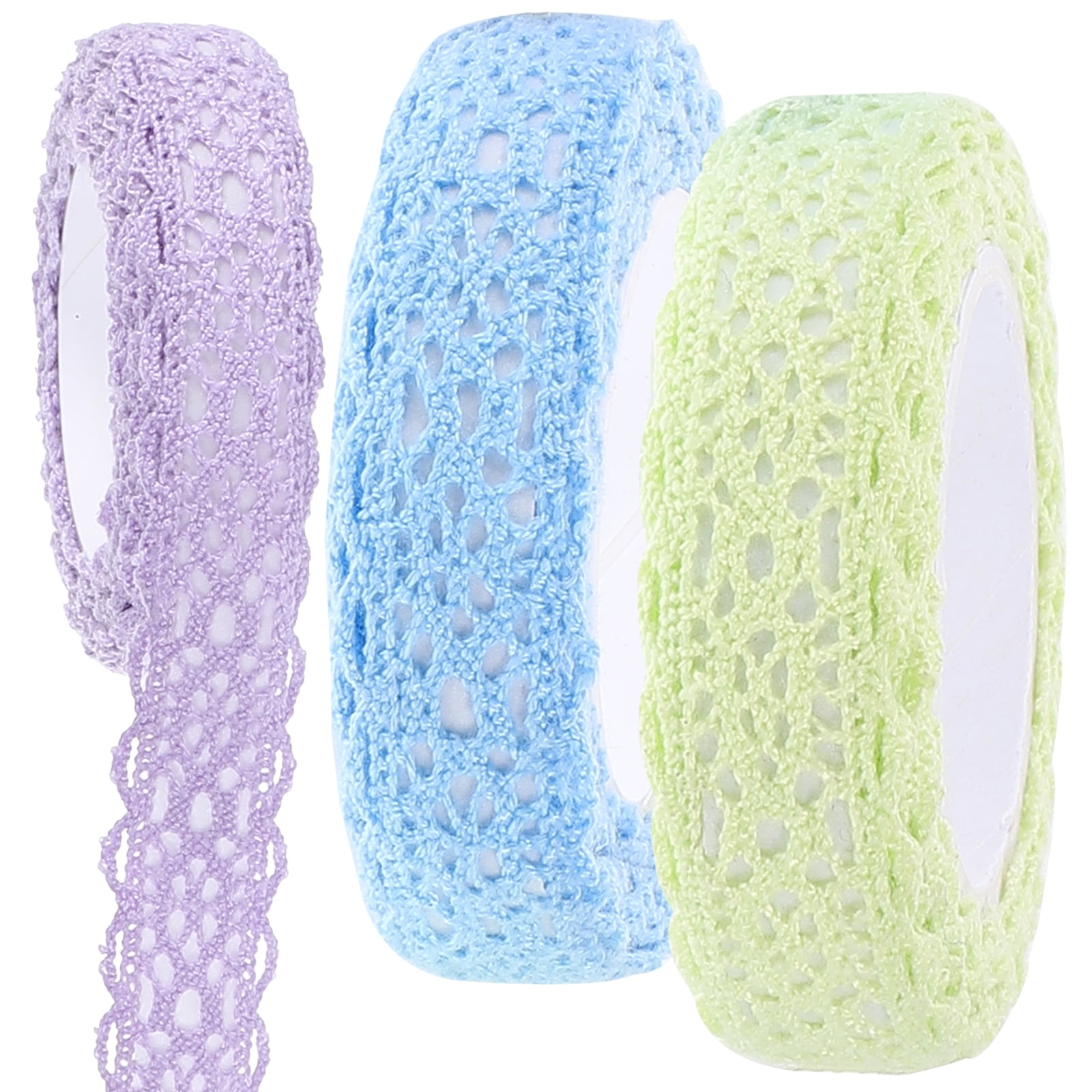 Fabric Lace Tape Washi Glitter 3 Rolls Delicate Decorate Stickers ...