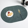 Fabric Leather Placemat, Green Heat Resistant Dining Table Mat for Home ...
