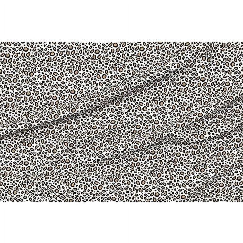 Fabric - Leopard Animal Print White Background Natural Tan Cheetah ...