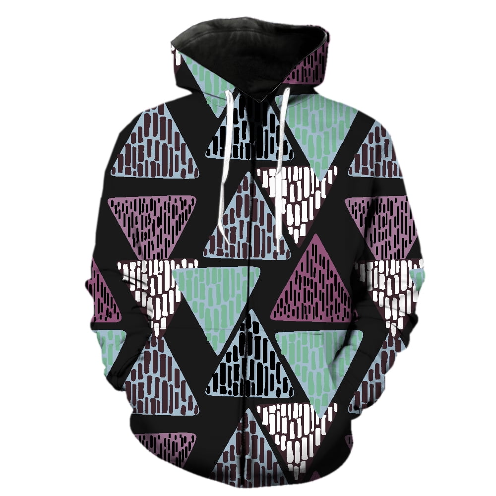 Fabric Map of Ethnic Primitive Tribes Men's Zipper Hoodie 3D Printed ...