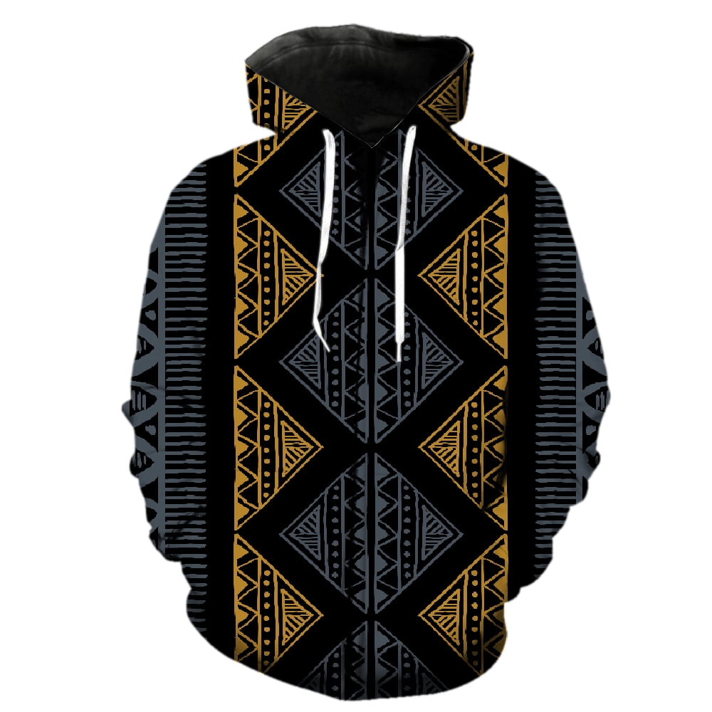 Fabric Map of Ethnic Primitive Tribes Men's Zipper Hoodie 3D Printed ...