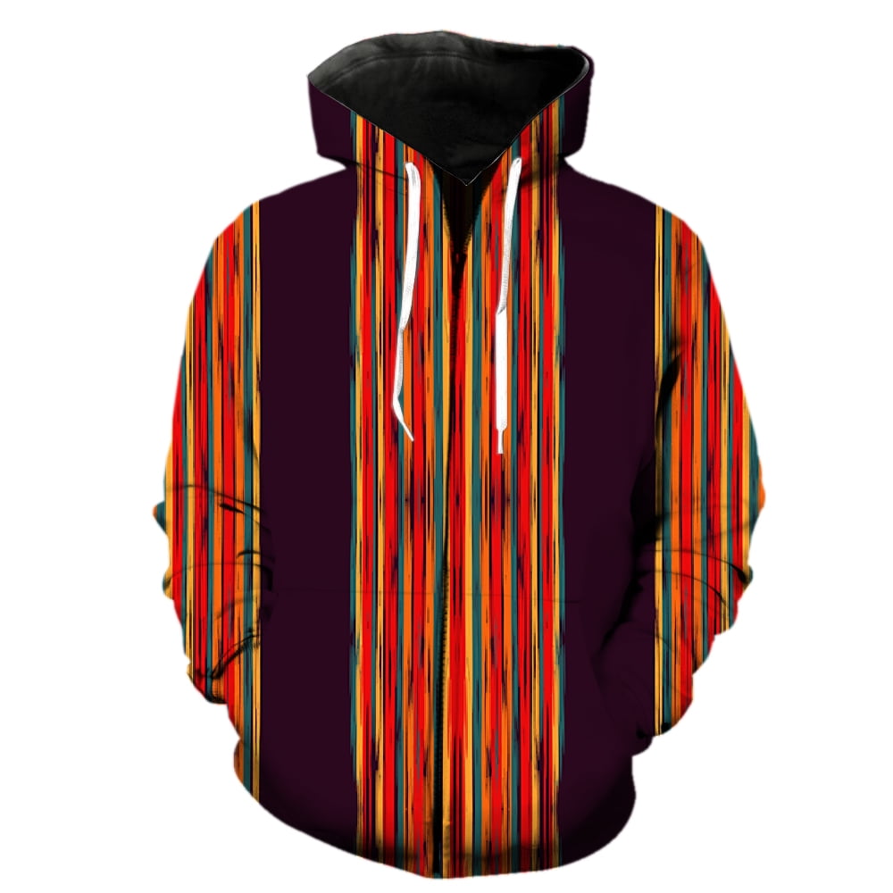 Fabric Map of Ethnic Primitive Tribes Men's Zipper Hoodies 3D Printed ...