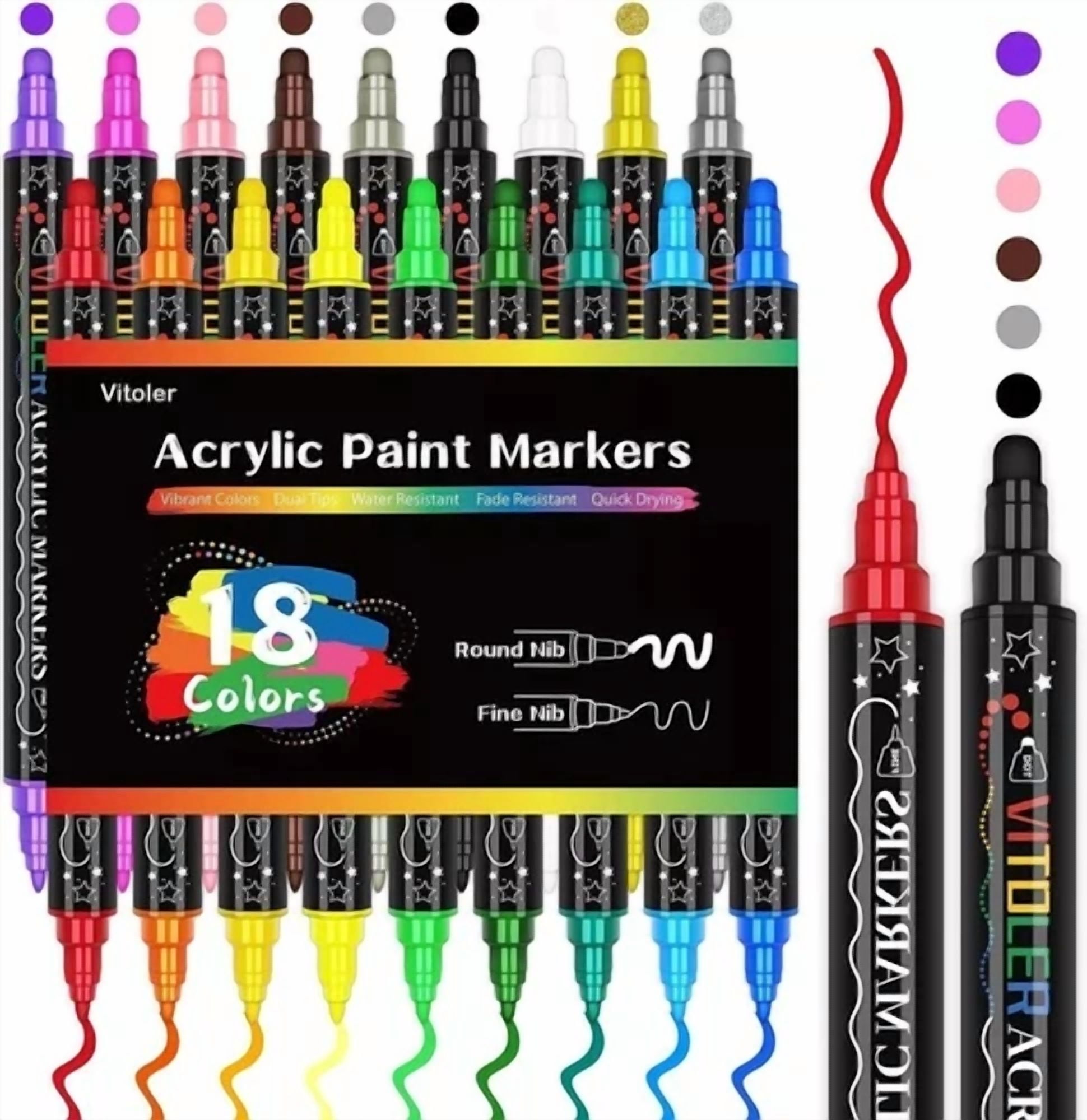 Fabric Markers Permanent Pens Paint Clothing Textile Dye T-Shirt Shoes ...