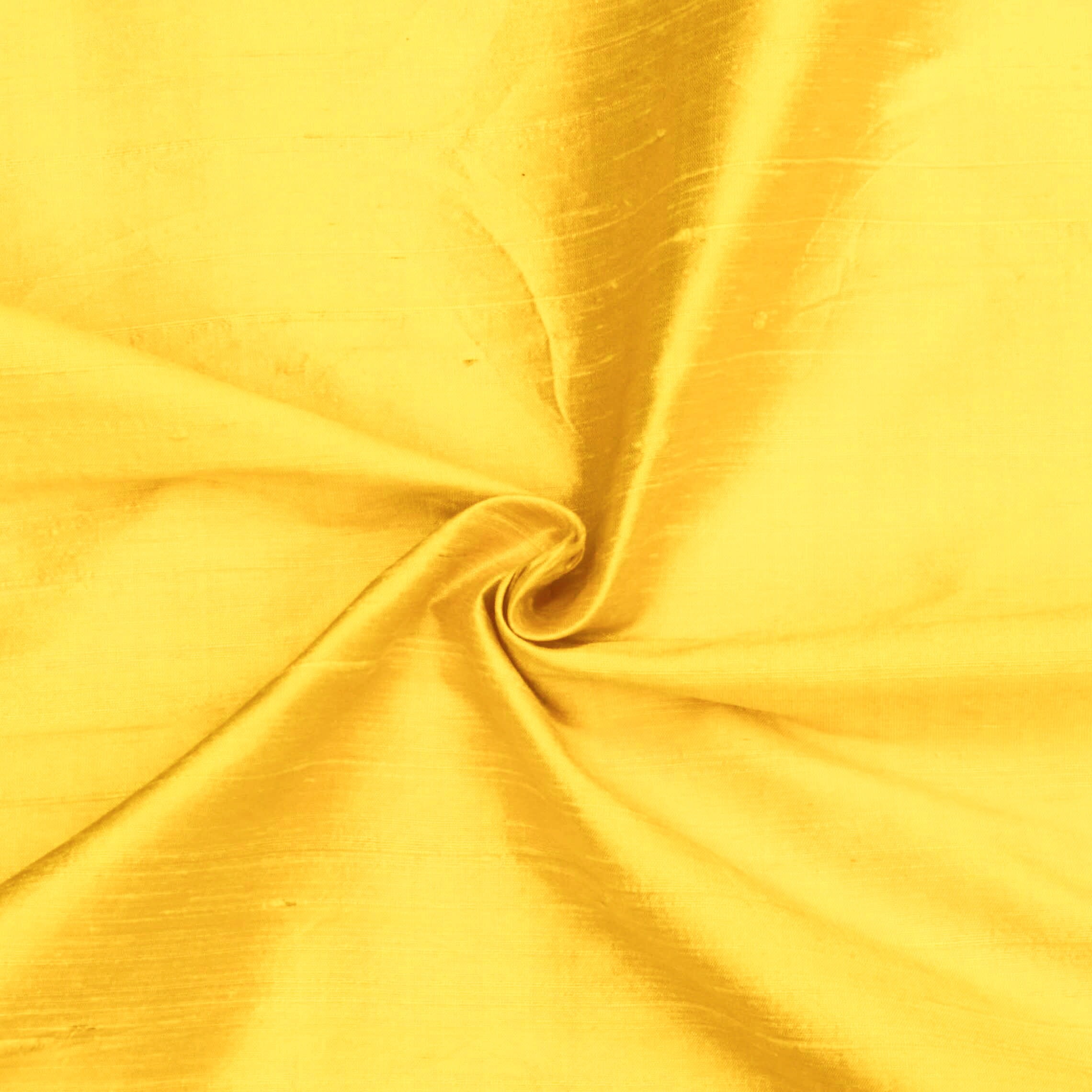 Fabric Mart Direct Bright Yellow Pure Silk Fabric By The Yard, 41 ...