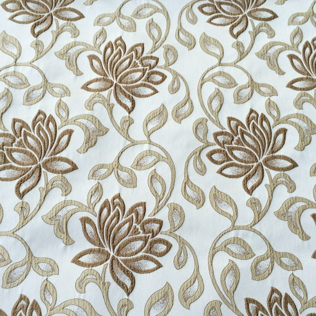 Fabric Mart Direct Brown, Cream, Ivory 100% Polyester Filament Fabric ...