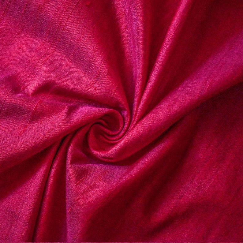 Fabric Mart Direct Cerise Pink Silk Dupioni Fabric by the Yard, 41 ...