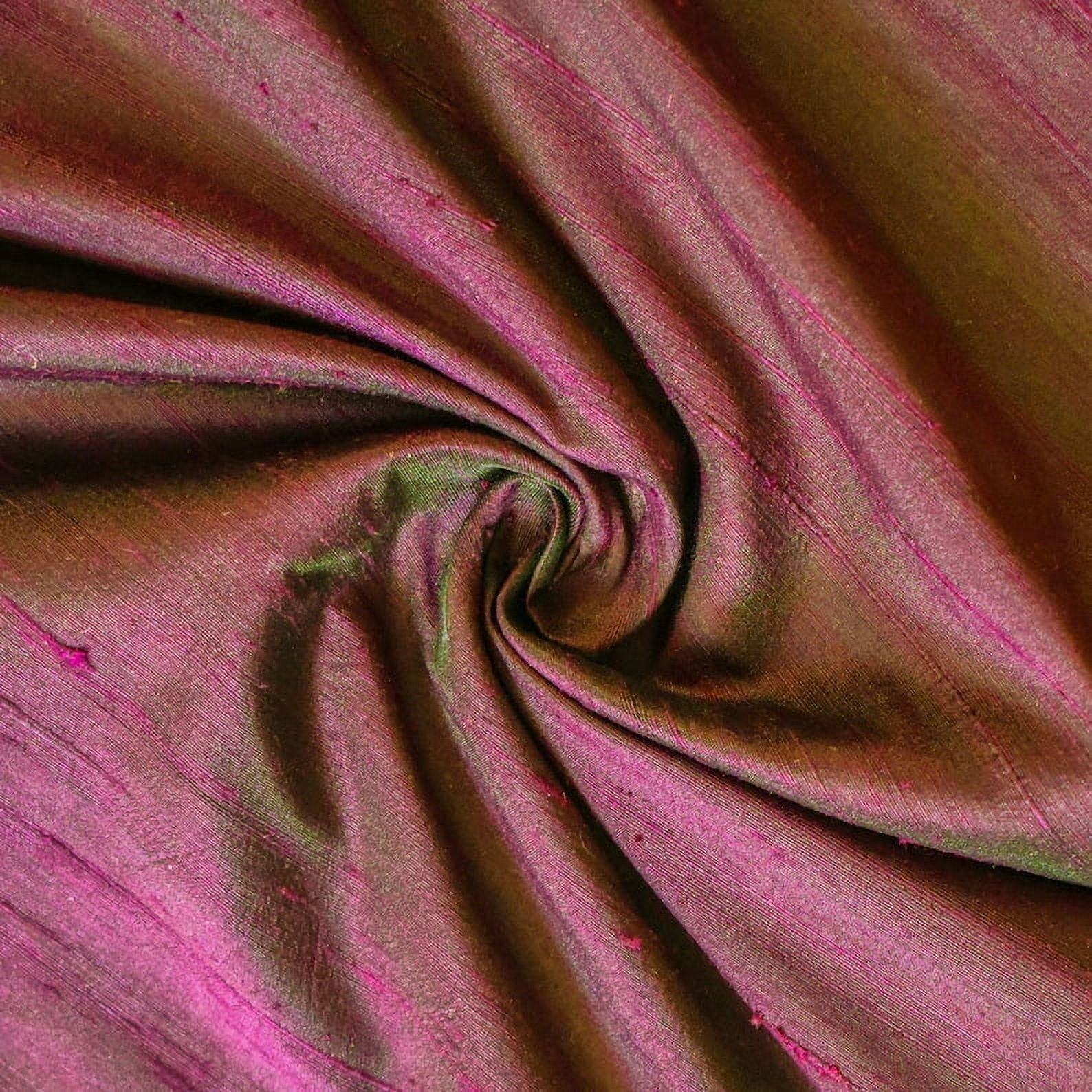 Fabric Mart Direct Fuchsia Green Silk Dupioni Fabric by the Yard, 41 ...