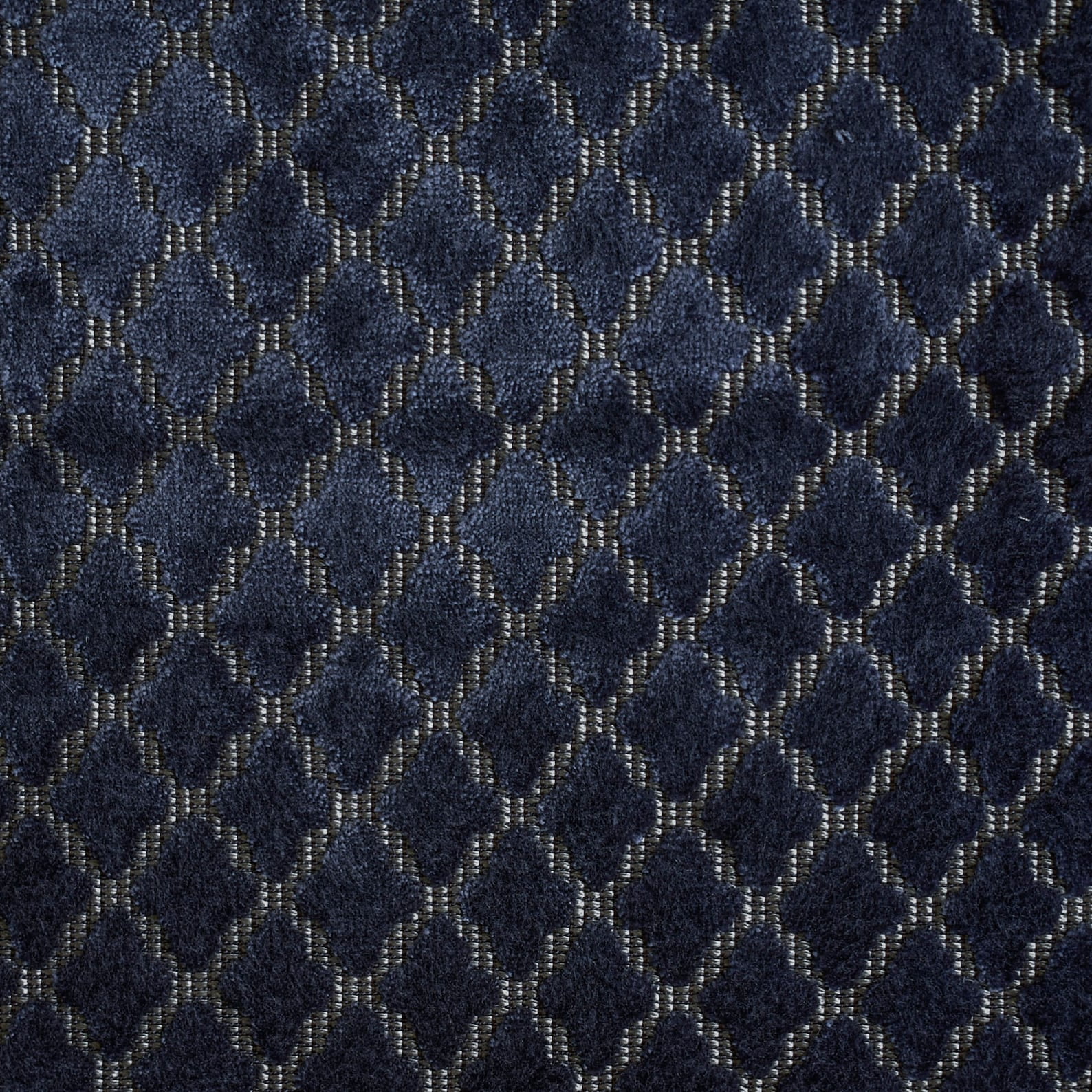 Fabric Mart Direct Geometric Navy Blue Velvet Fabric By The Yard ...