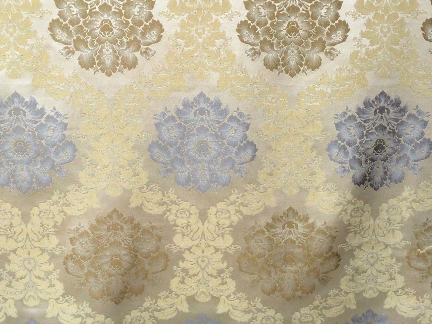 Fabric Mart Direct Gray, Gold Poly Cotton Fabric By The Yard, 55 inches ...