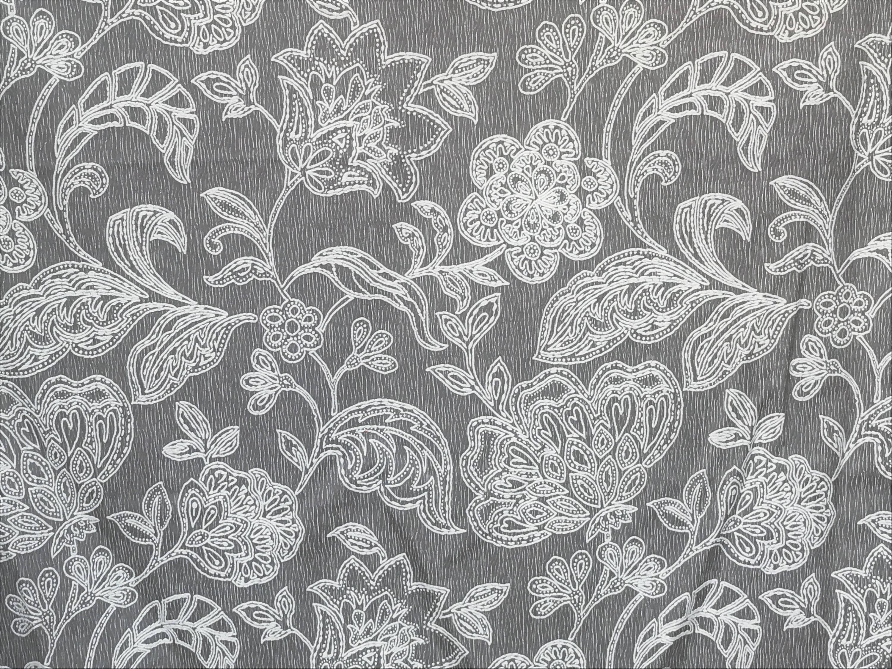 Fabric Mart Direct Gray, Ivory Poly Cotton Fabric By The Yard, 55 inches or 140 cm width, 2 ...