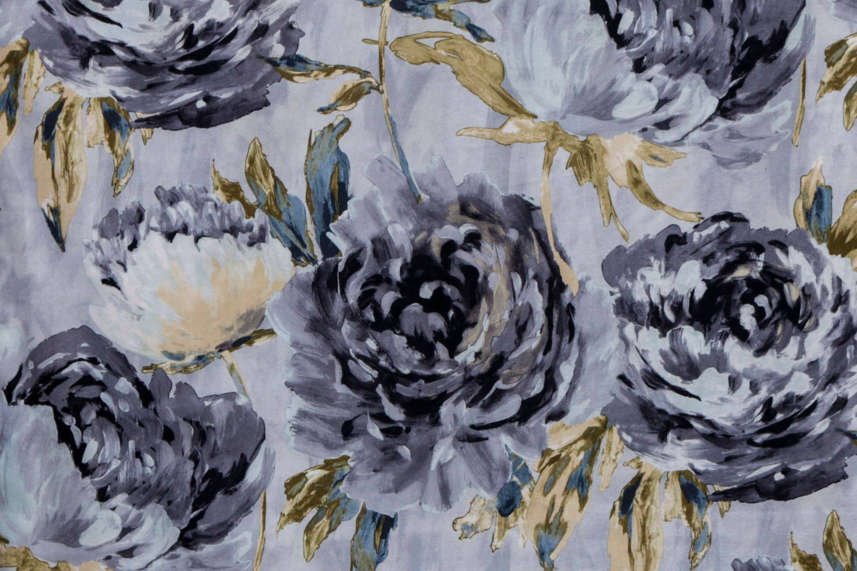 Fabric Mart Direct Gray Printed Velvet Fabric By The Yard, 54 inches or ...