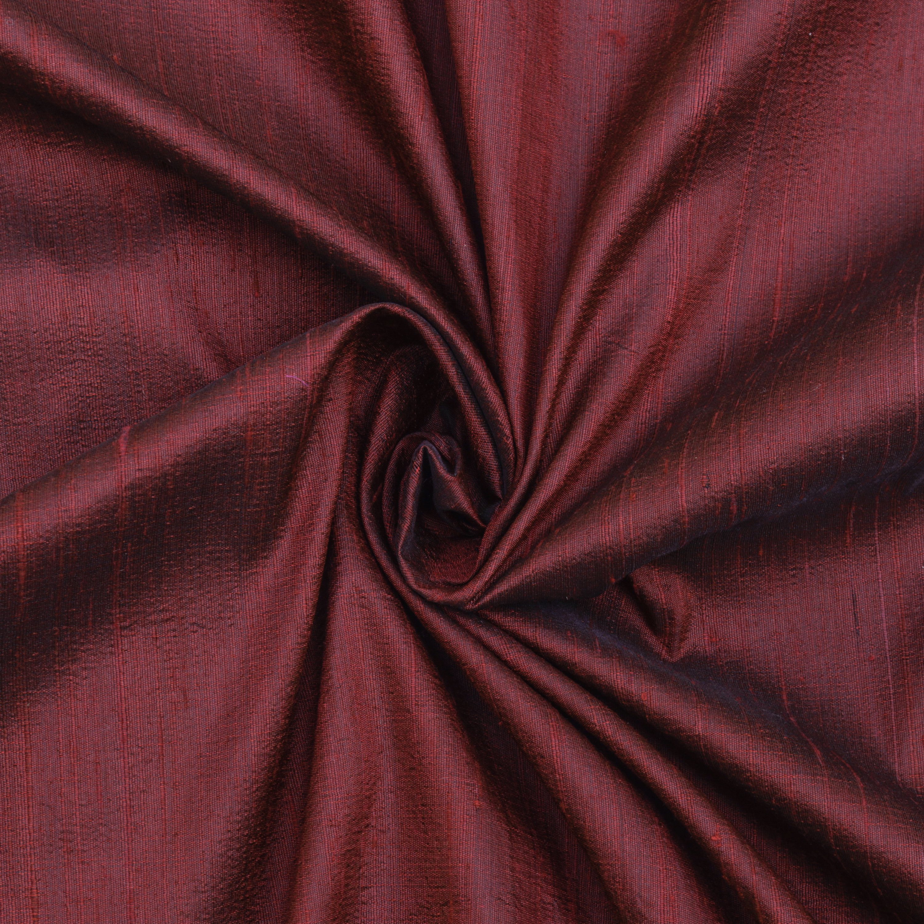 Fabric Mart Direct Maroon Silk Dupioni Fabric By The Yard, 41 inches or ...