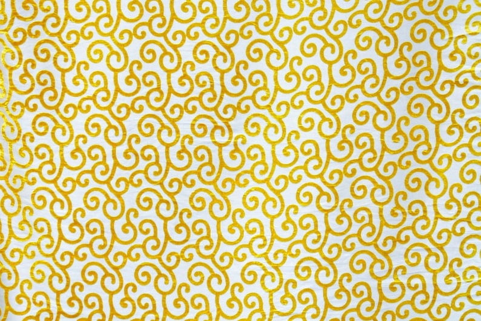 Fabric Mart Direct Mimosa Yellow Scrolls By The Yard, 44 inches or 111 ...