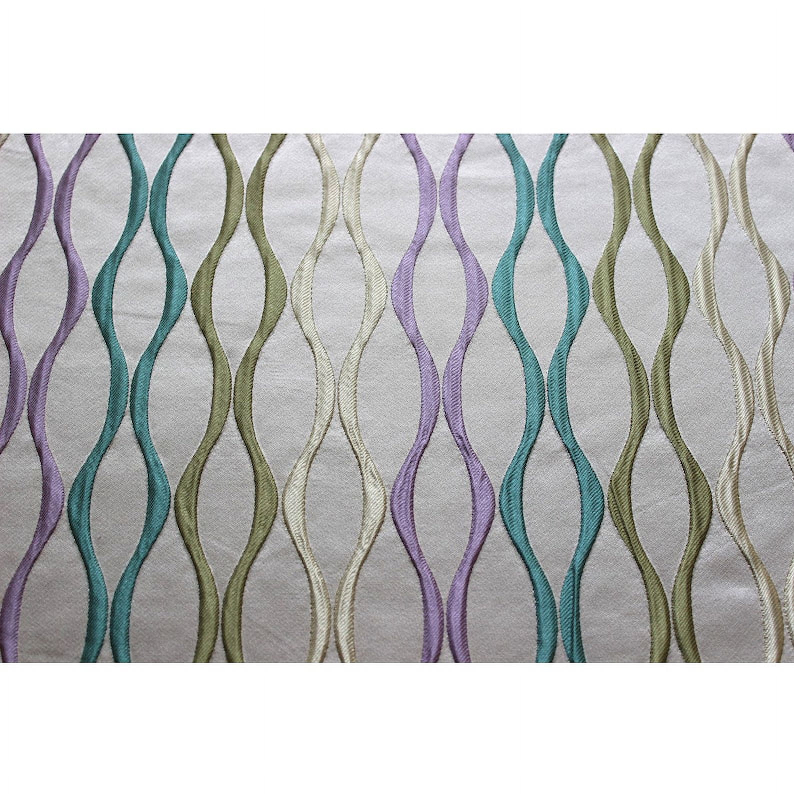 Fabric Mart Direct Multicolored Waves Curtain Fabric By The Yard, 10 ...
