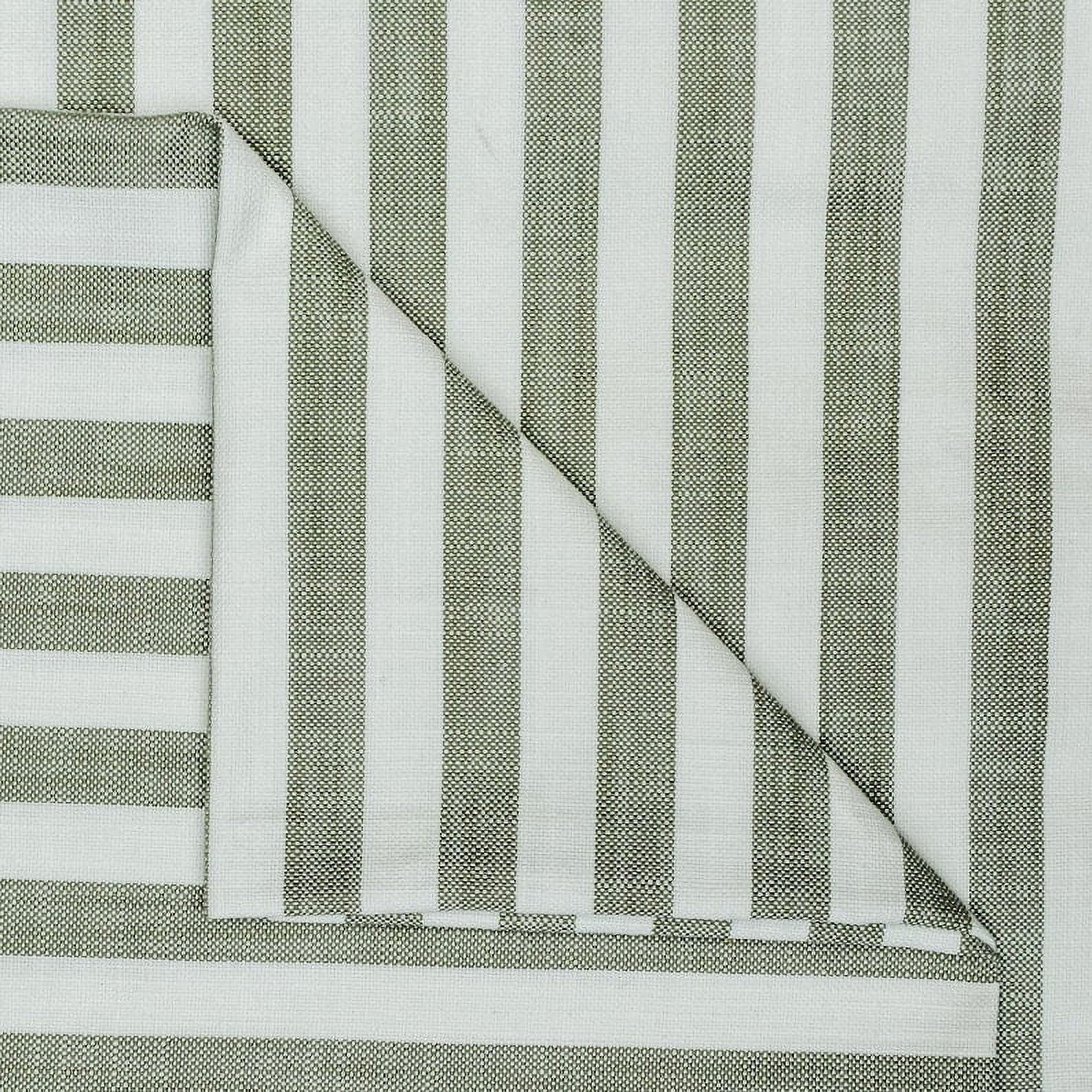 Fabric Mart Direct Olive Green Stripes Cotton Fabric By The Yard, 13 ...