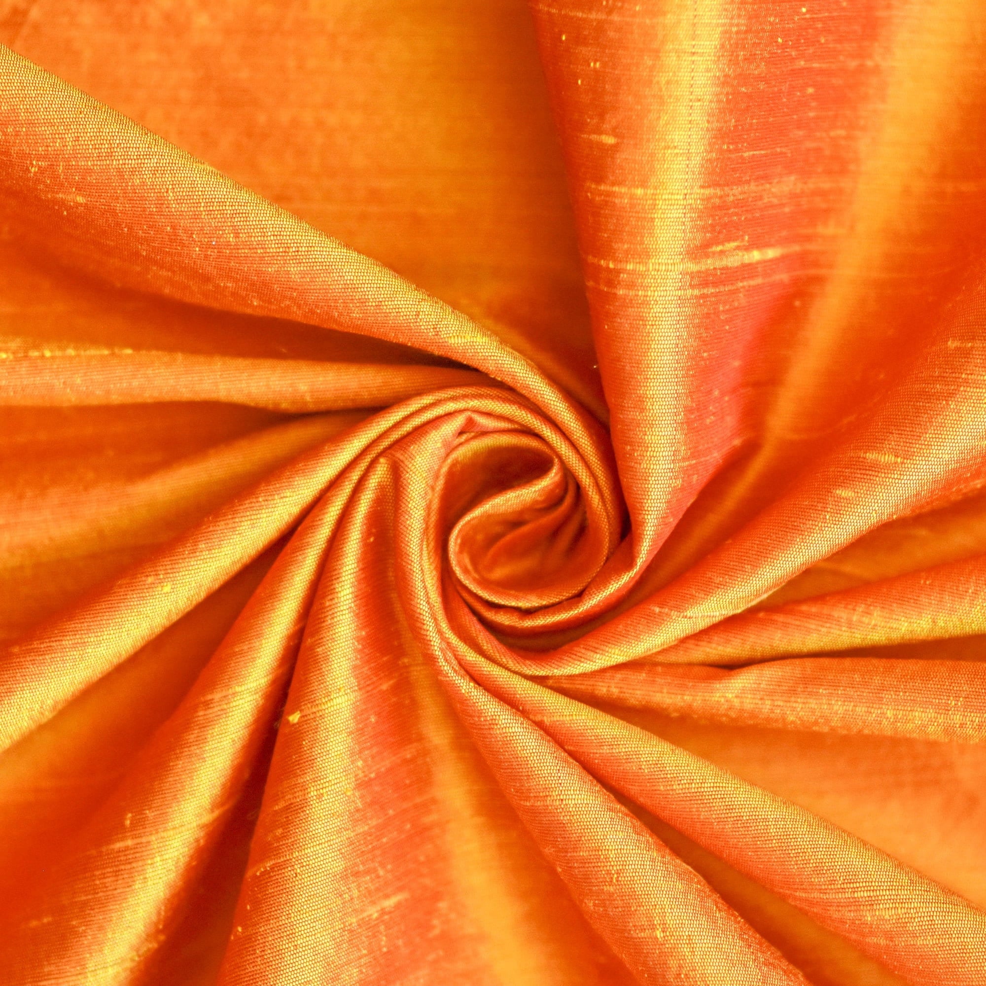 Fabric Mart Direct Raw Silk Fabric By The Yard, Saffron Orange Dupioni ...