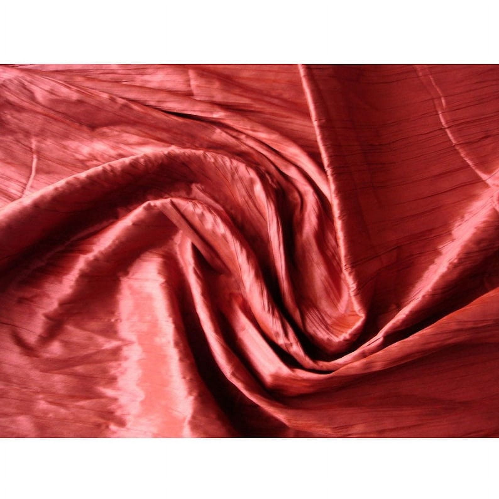 Fabric Mart Direct Rust Crushed Faux Silk Fabric By The Yard, 35 inches ...