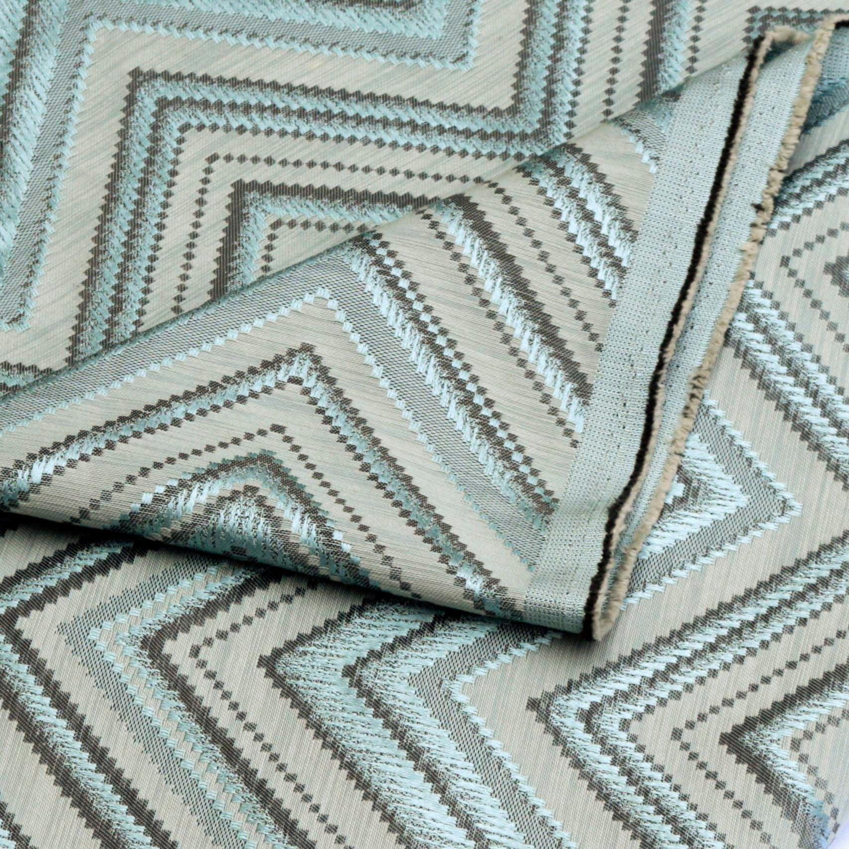 Fabric Mart Direct Teal, Beige Jacquard Fabric By The Yard, 54 inches ...