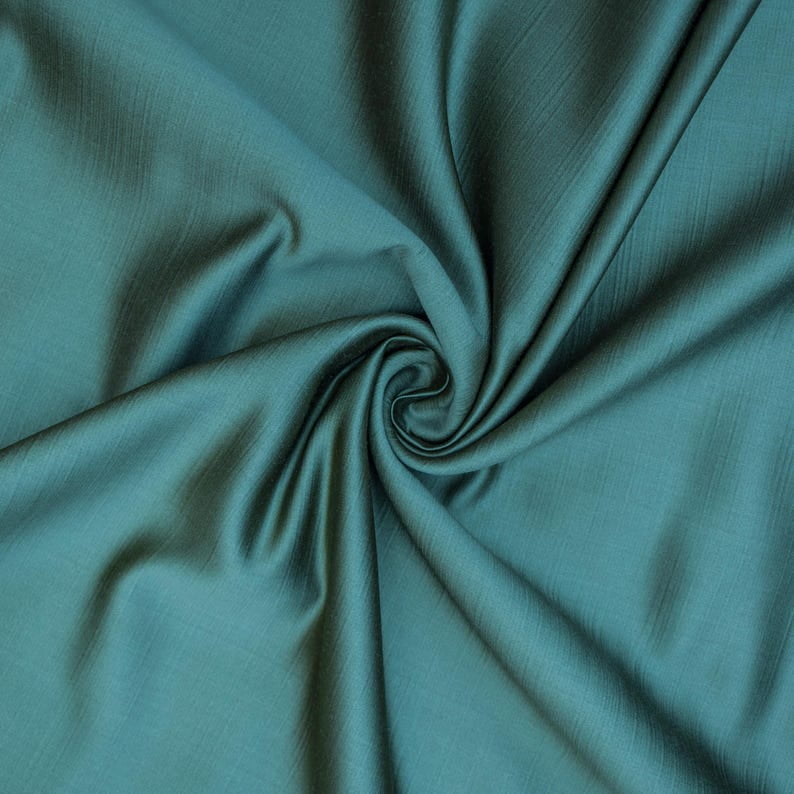 Fabric Mart Direct Teal Blue Heavy Satin Fabric by the Yard, 54 inches ...