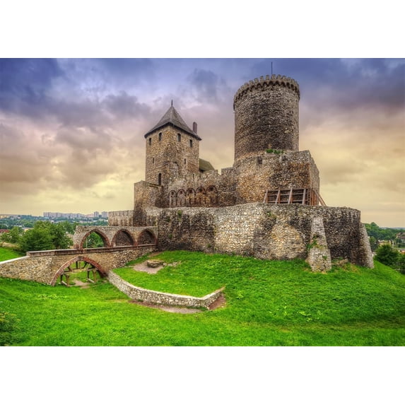 Fabric Medieval Castle Photography Backdrop 7x5ft Sunset Stone Fortress ...