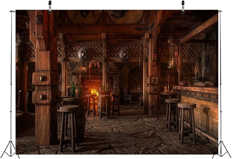 Fabric Medieval Tavern Inn Bar Backdrop for Photography Ancient Wooden ...
