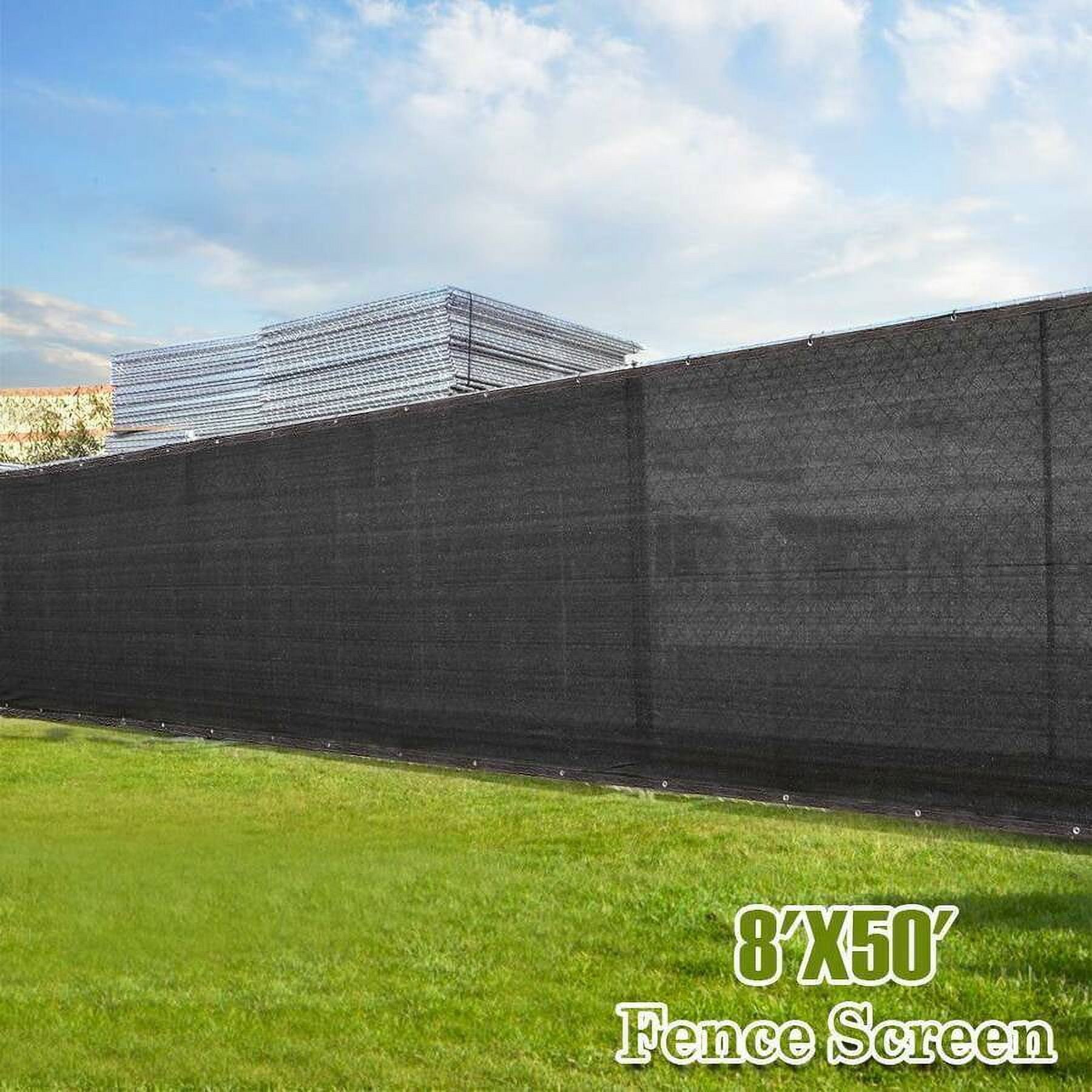 Fabric Mesh Privacy Screen, Black Tall Fence, Windscreen Shade Cover, 8 ...