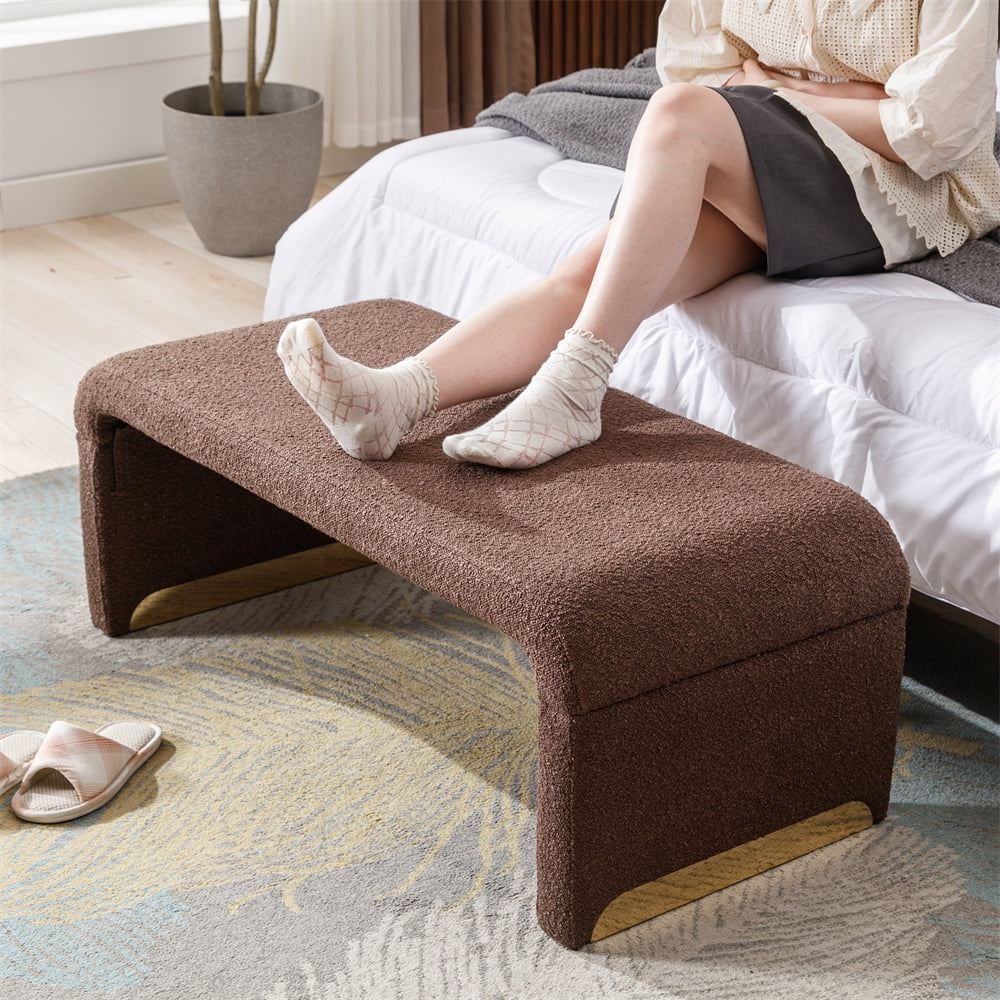 Fabric Modern Simple Soft Padded Shoe Bench for Living Room, Entryway ...