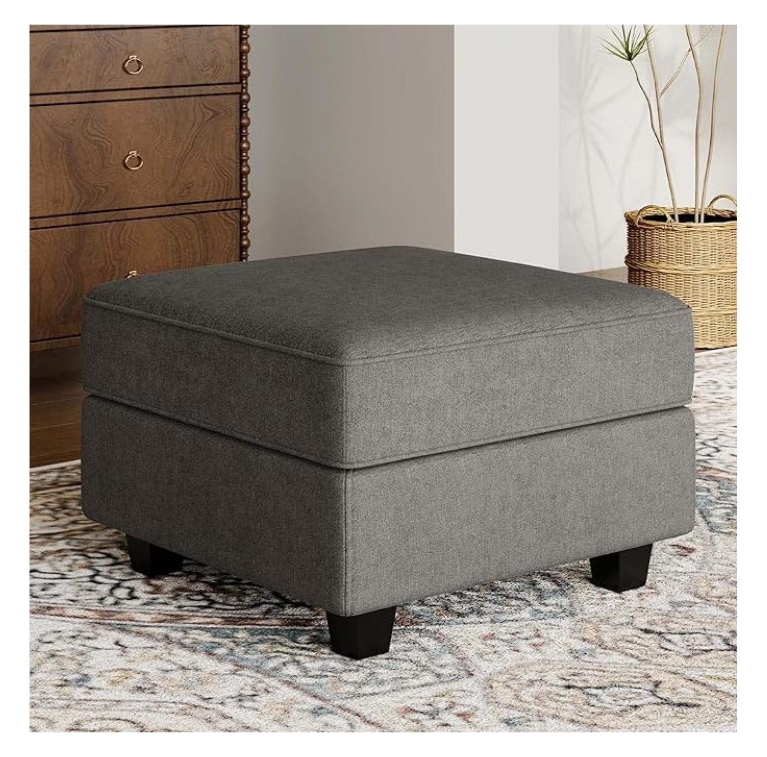 Fabric Modular Sectional Sofa Storage Ottoman Module Couch Side ...