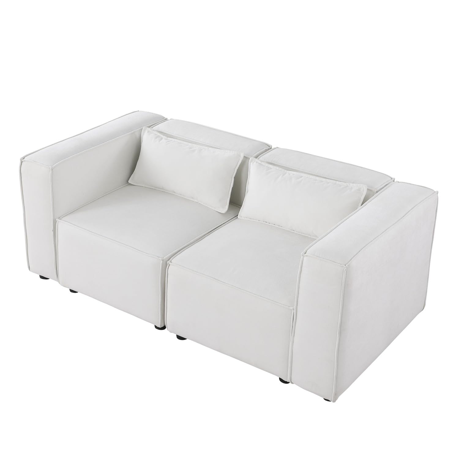 Fabric Modular Sofa Modern 2-Seater Couch Modular Sectional Loveseat ...