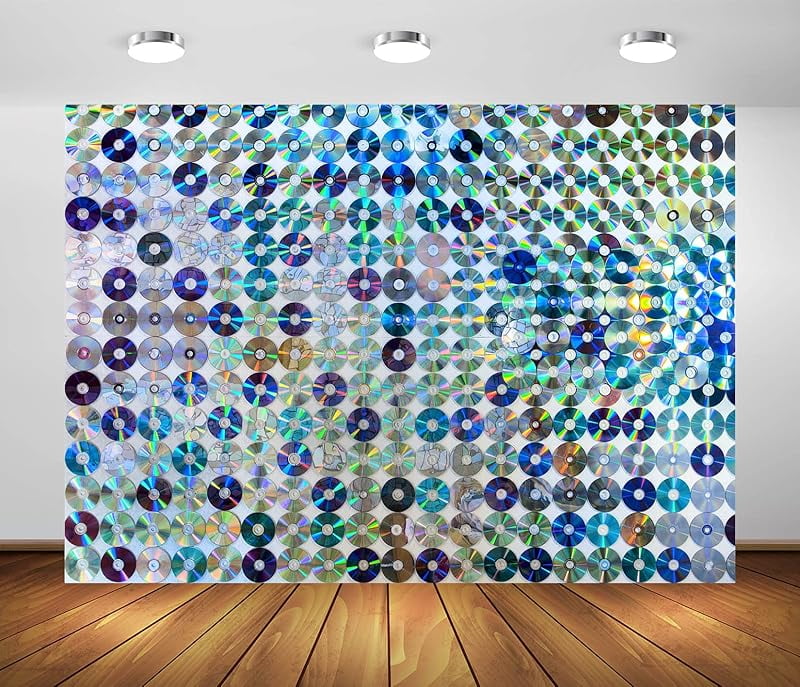 Fabric Music CD Backdrop Music Theme Party Disco Musical Background ...