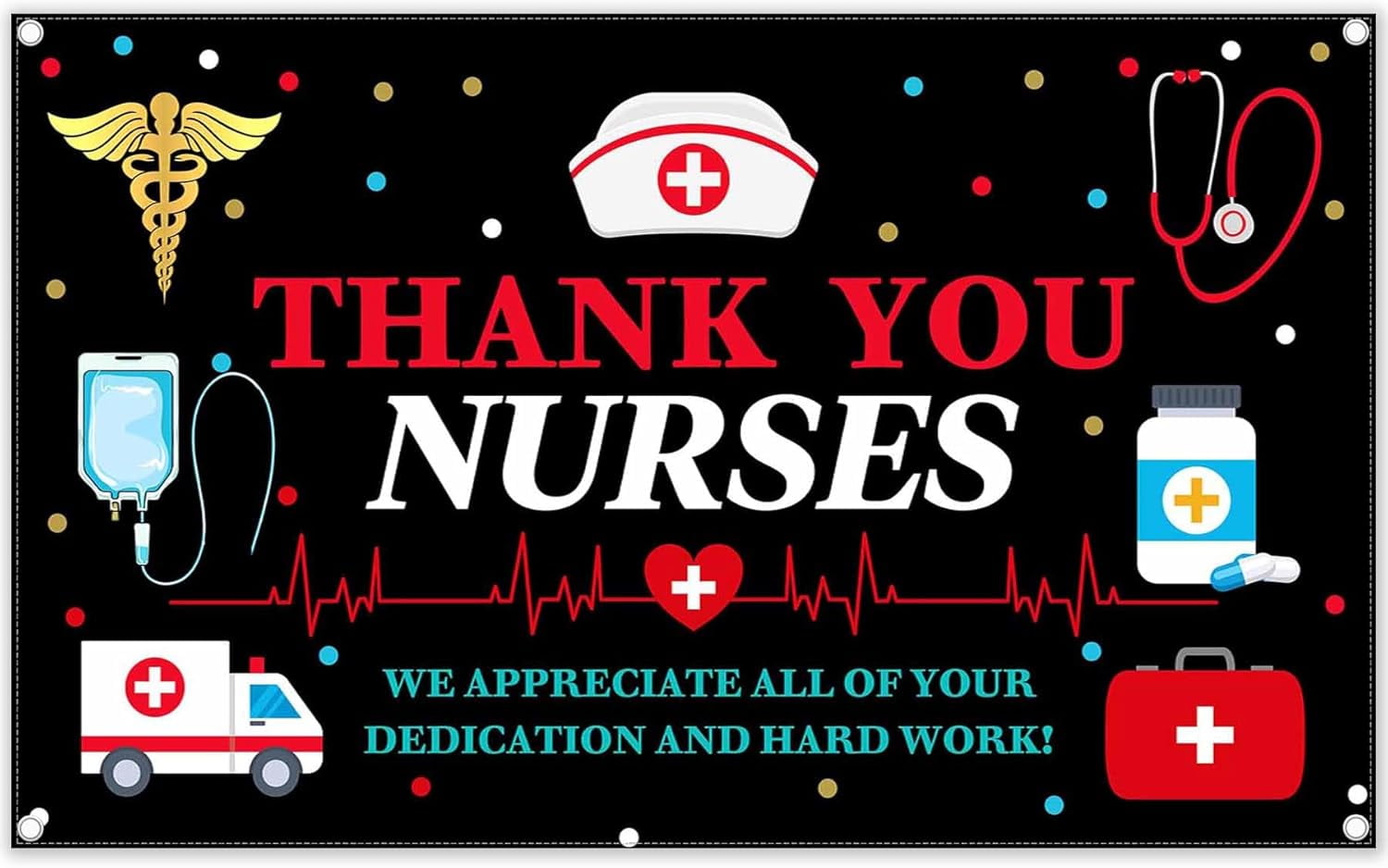 Fabric Nurse Appreciation Week Backdrop Thank You Nurses Photography ...