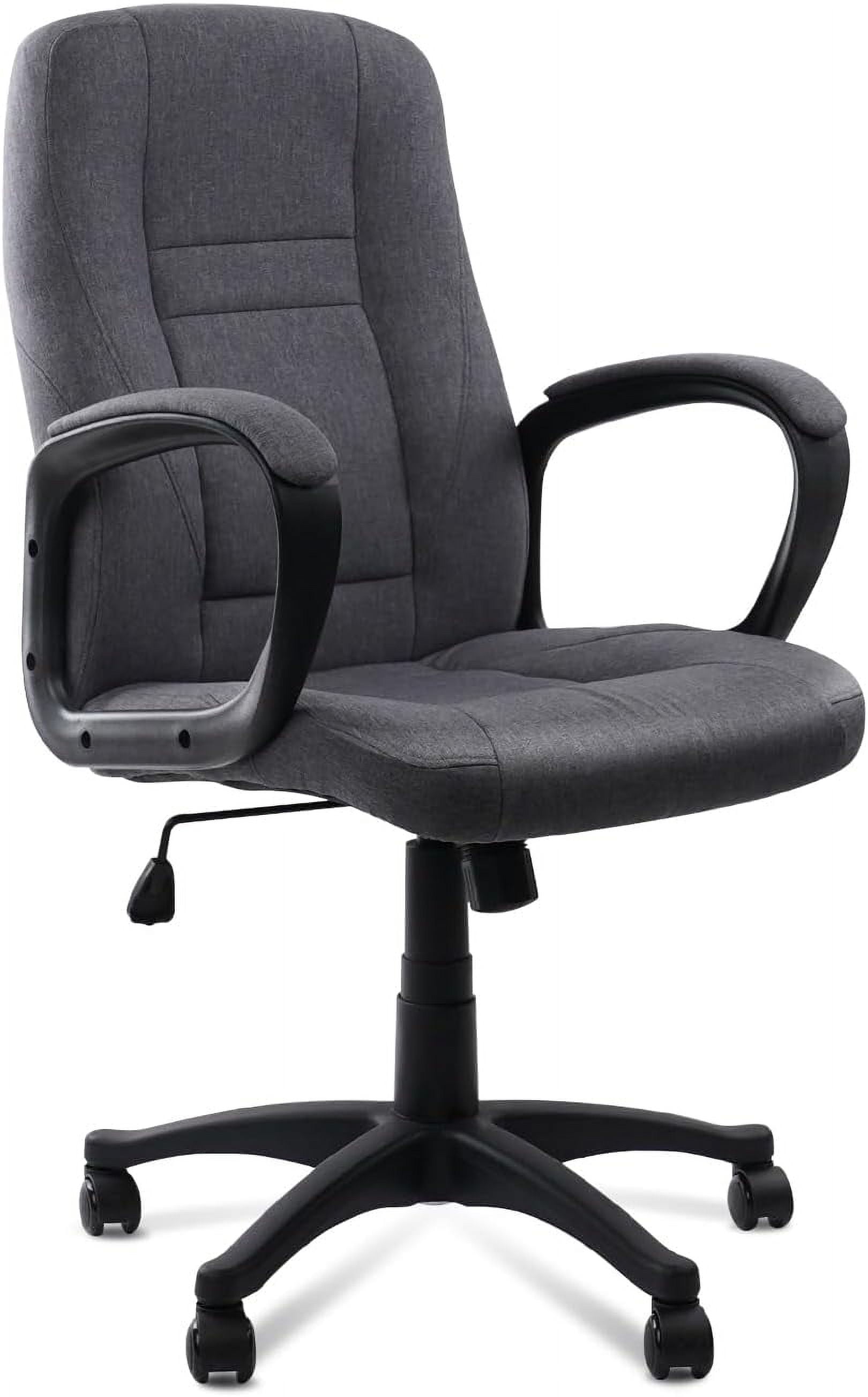 Fabric Office Desk Chair Mid-Back Computer Chair with Double Seat ...