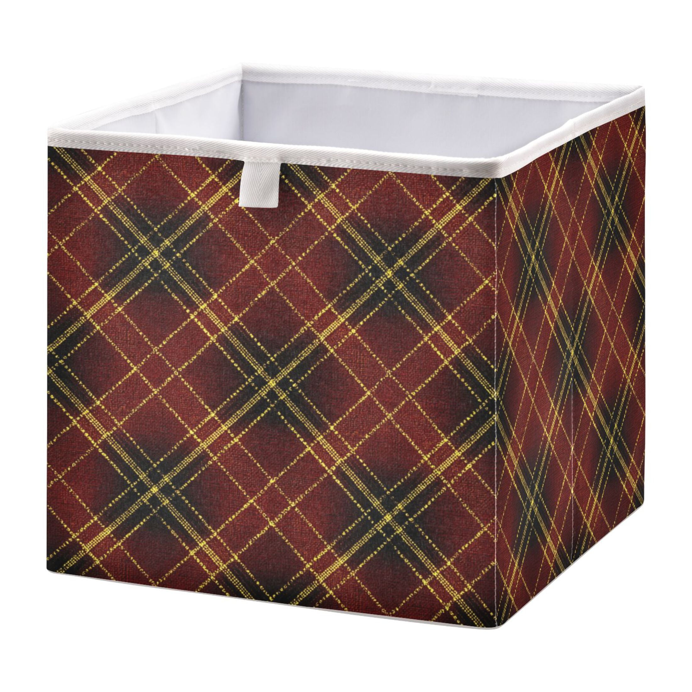 Fabric Open Basket Bins Foldable Storage Basket 2 Size Avliable Dark ...